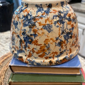 Vintage 1930's Red Wing Spongeware Crock Pottery 7 Advertising Antique ...