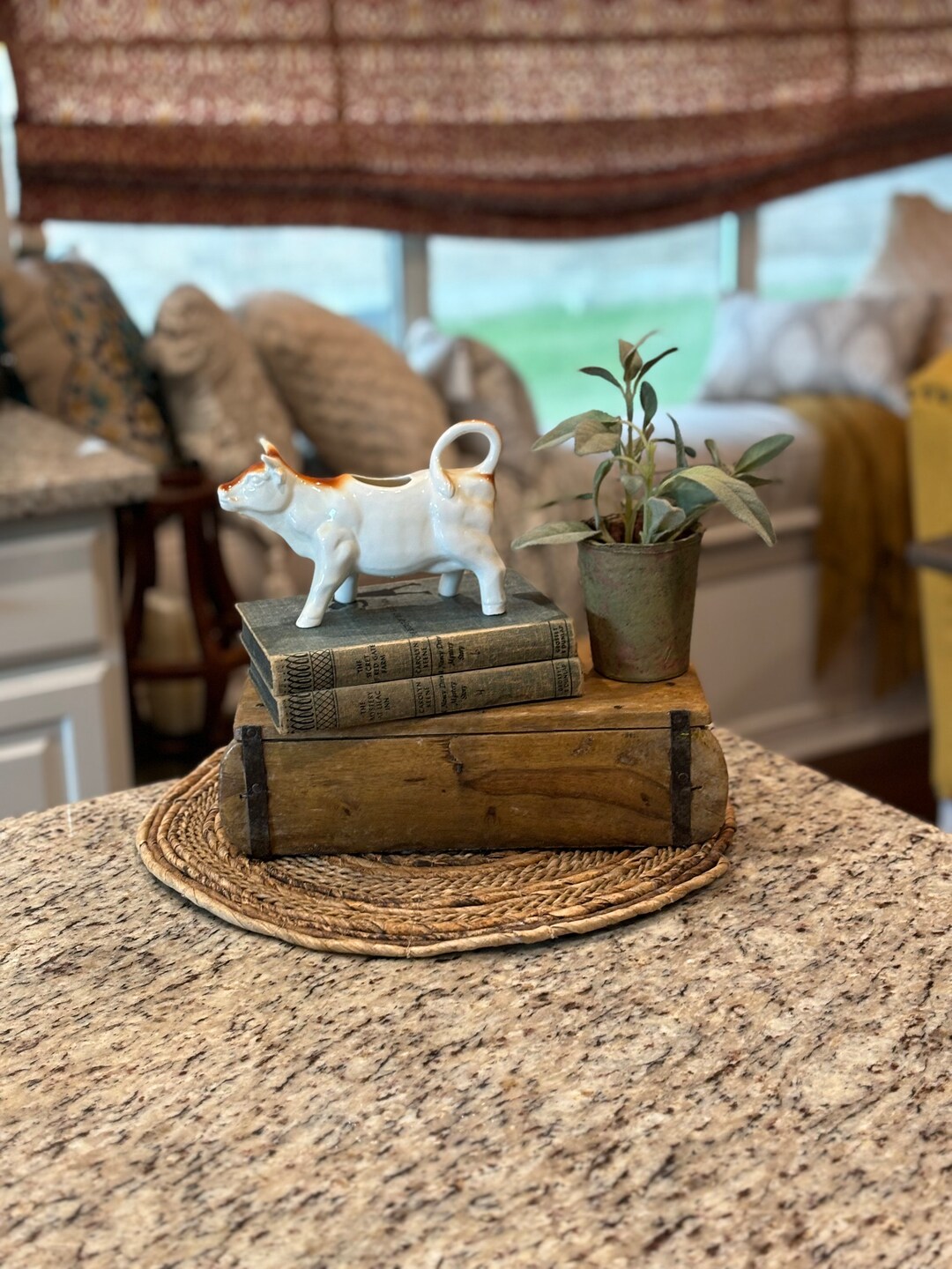 Vintage 1940's Knobler Orange Rust, Brown and White Creamer Cow, Bull ...