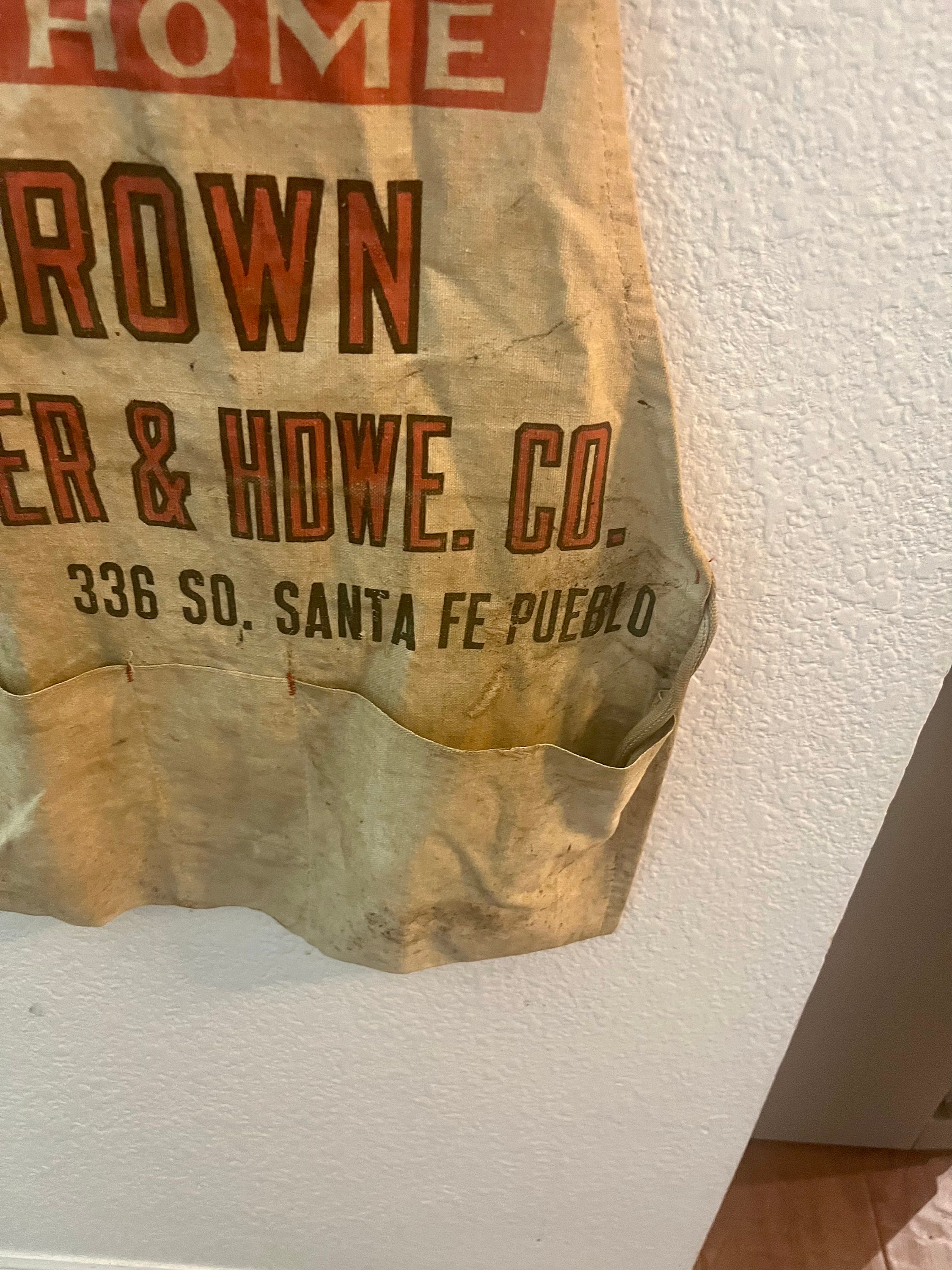 Vintage 1950's Canvas Cloth Advertising Brown Lumber and Howe Co, Santa ...