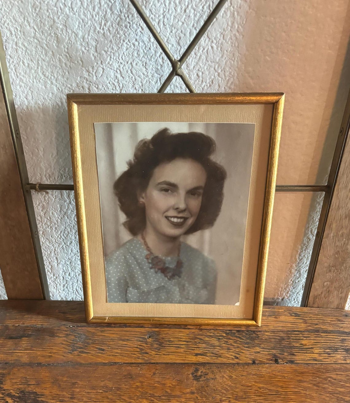 Vintage 1940's Wood Gold Frame With Matted Vintage Lady Photo, Neat ...
