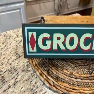 Vintage Mummert RARE Groceries Wall Hook Sign Art, Three Hooks Red ...