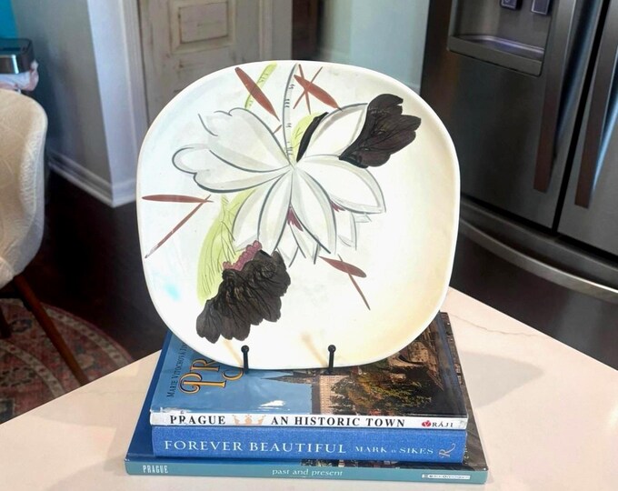 Vintage 1950's Red Wing Pottery Hand Painted Lotus Dinner Plate, 10.5 ...