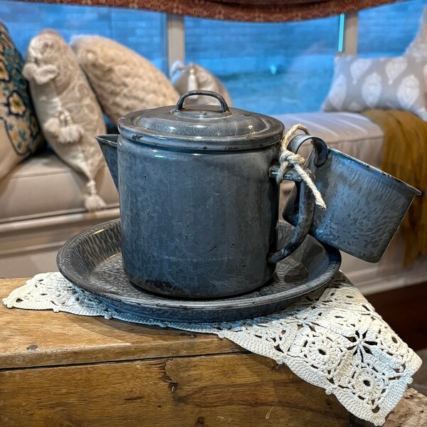 Antique Gray Graniteware - Etsy