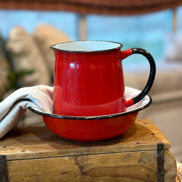Red Enamelware - Etsy