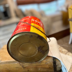 Vintage 1940's Iowana Decker Brand Pure Lard, 4 Pound Tin Pail With Red ...