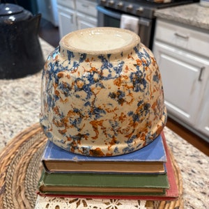 Vintage 1930's Red Wing Spongeware Crock Pottery 7 Advertising Antique ...