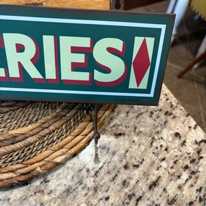 Vintage Mummert RARE Groceries Wall Hook Sign Art, Three Hooks Red ...