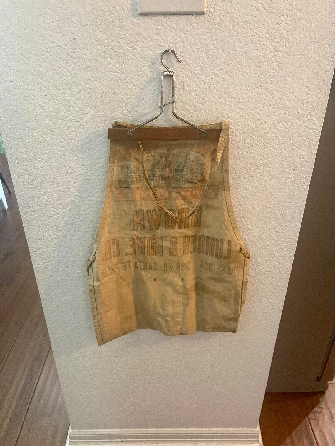 Vintage 1950's Canvas Cloth Advertising Brown Lumber and Howe Co, Santa ...