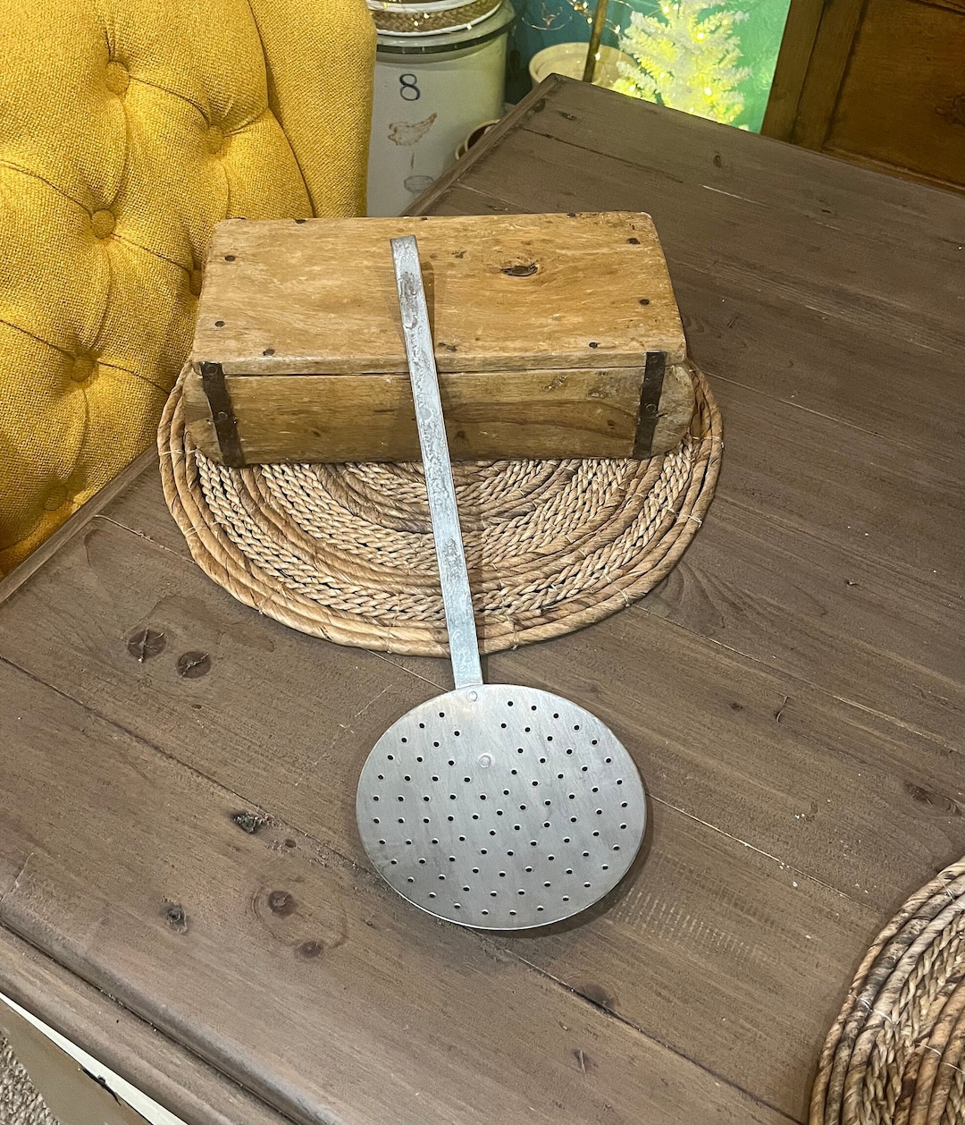 Vintage 1900's Antique Cream Skimmer Long Handled With Hook End ...