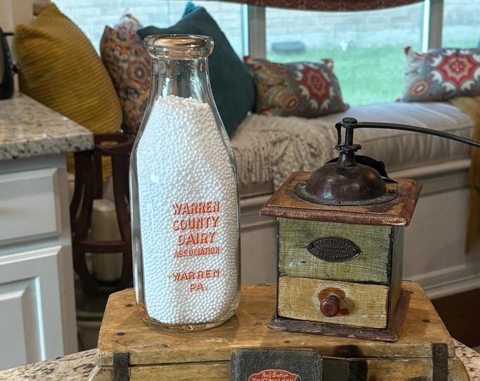 Vintage 1940's RARE "warren County Dairy Association" Milk Dairy Quart ...