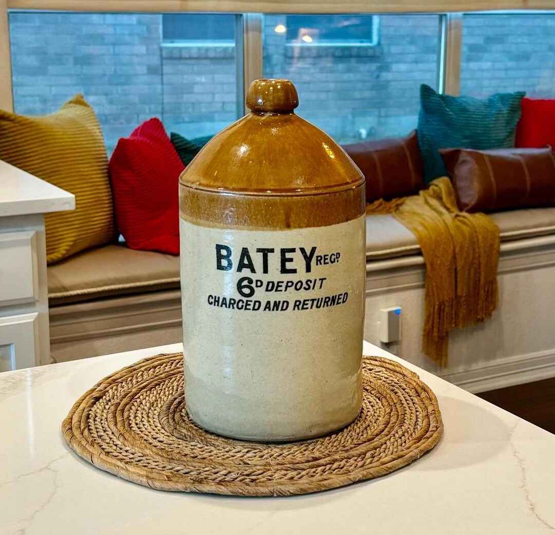 Vintage 1800's RARE Batey London Large 14" Ginger Beer Salt Glazed ...
