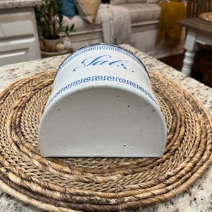 Vintage 1930's RARE German Salz salt Enamelware and Wood Wall Canister ...