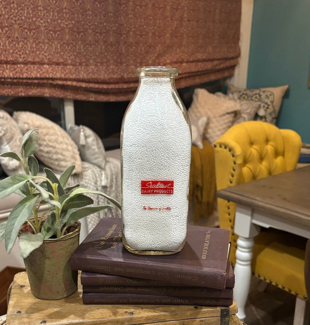 Vintage 1950's "sealtest" Milk Dairy Quart Size Bottle, Neat Old ...