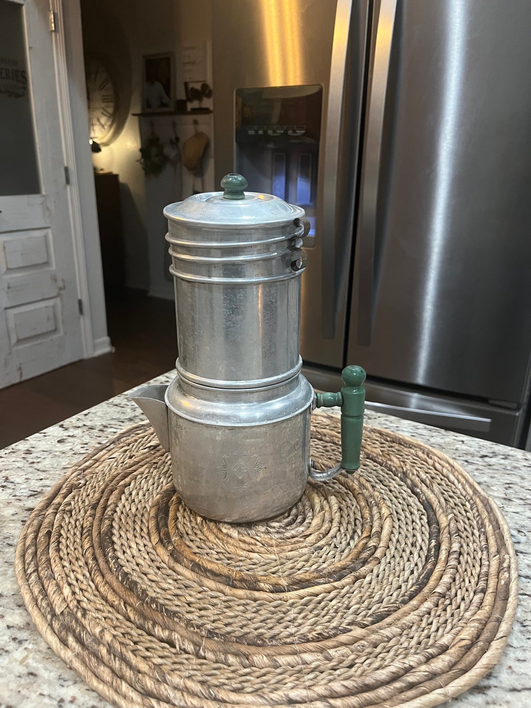 Vintage Late 1800's English Aluminum Tin Percolator 2-6 Cup Drip Coffee ...