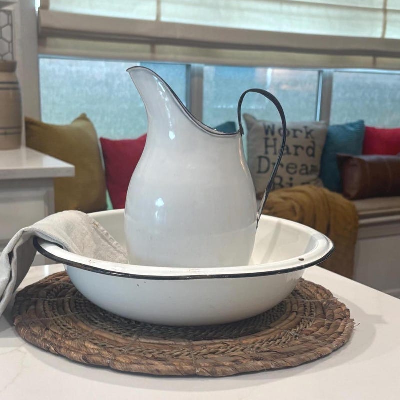 Pitcher and Bowl Set - Etsy