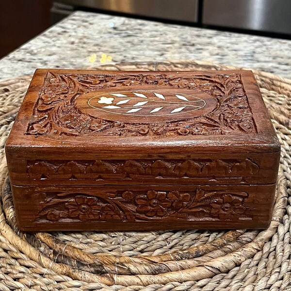 Carved Wood Box - Etsy