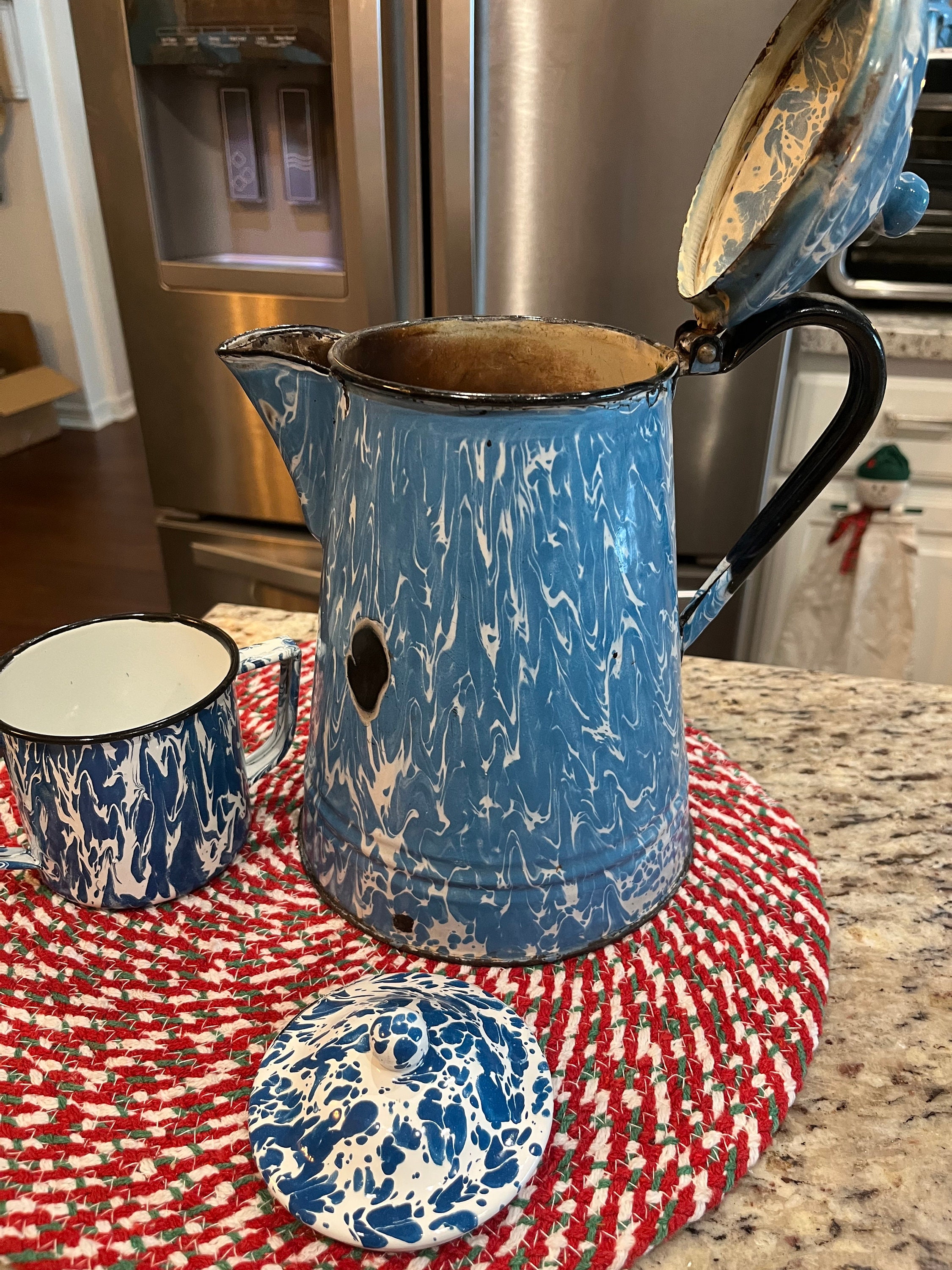 Vintage 1900's Antique Blue & White Splatterware - Etsy