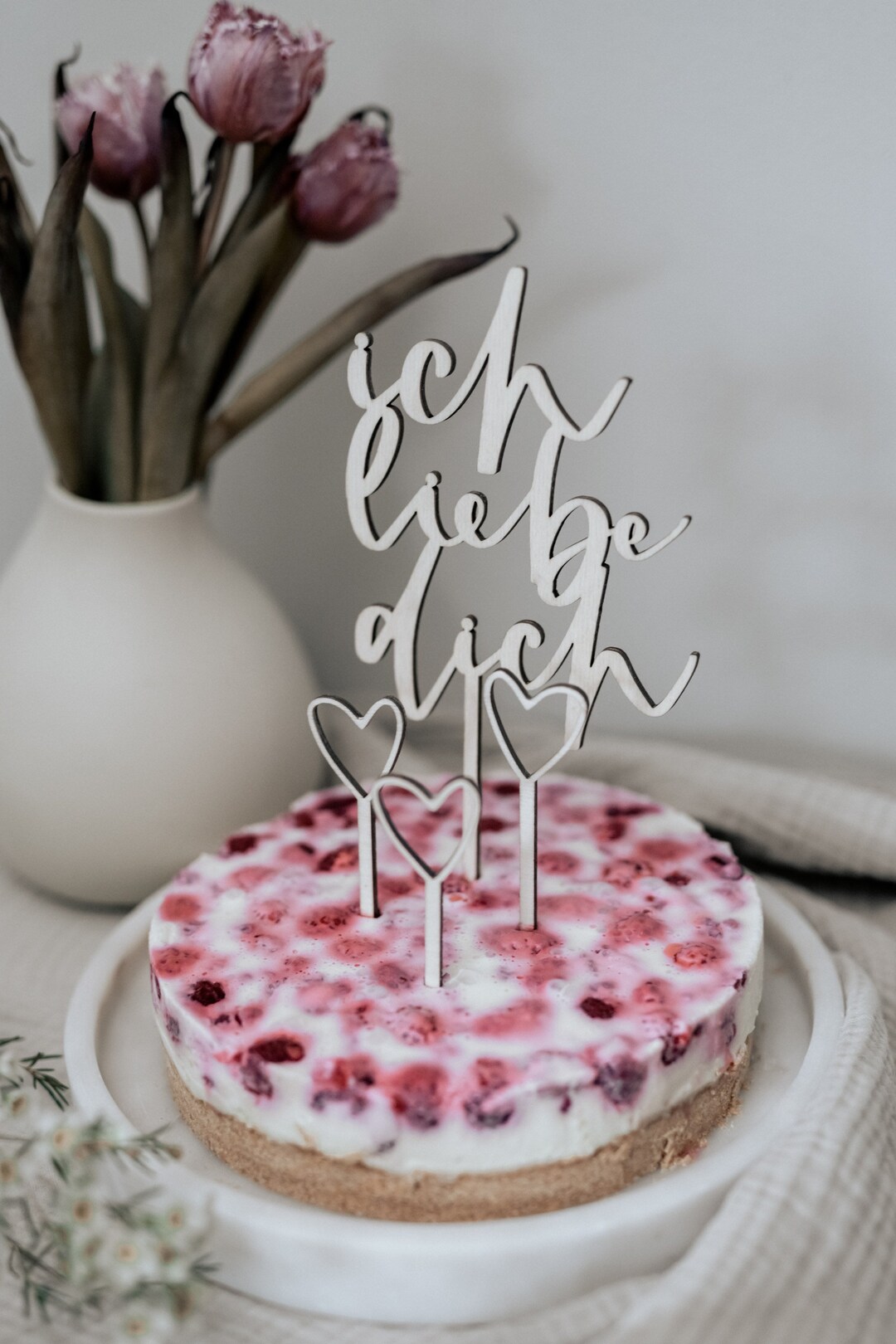 Topper de tarta de madera Te amo Día de San Valentín Declaración de ...