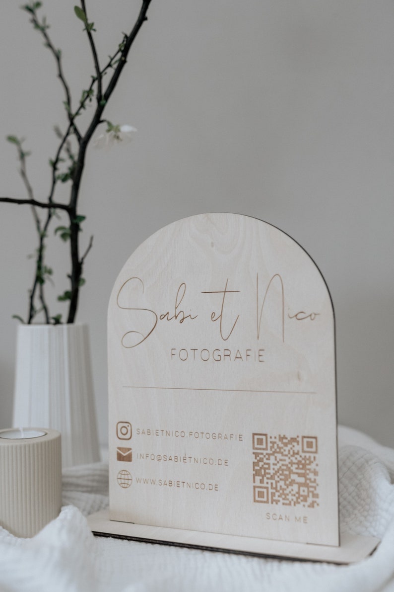 Logo Stand Display Logo Signs QR Code Business Card - Etsy Ireland