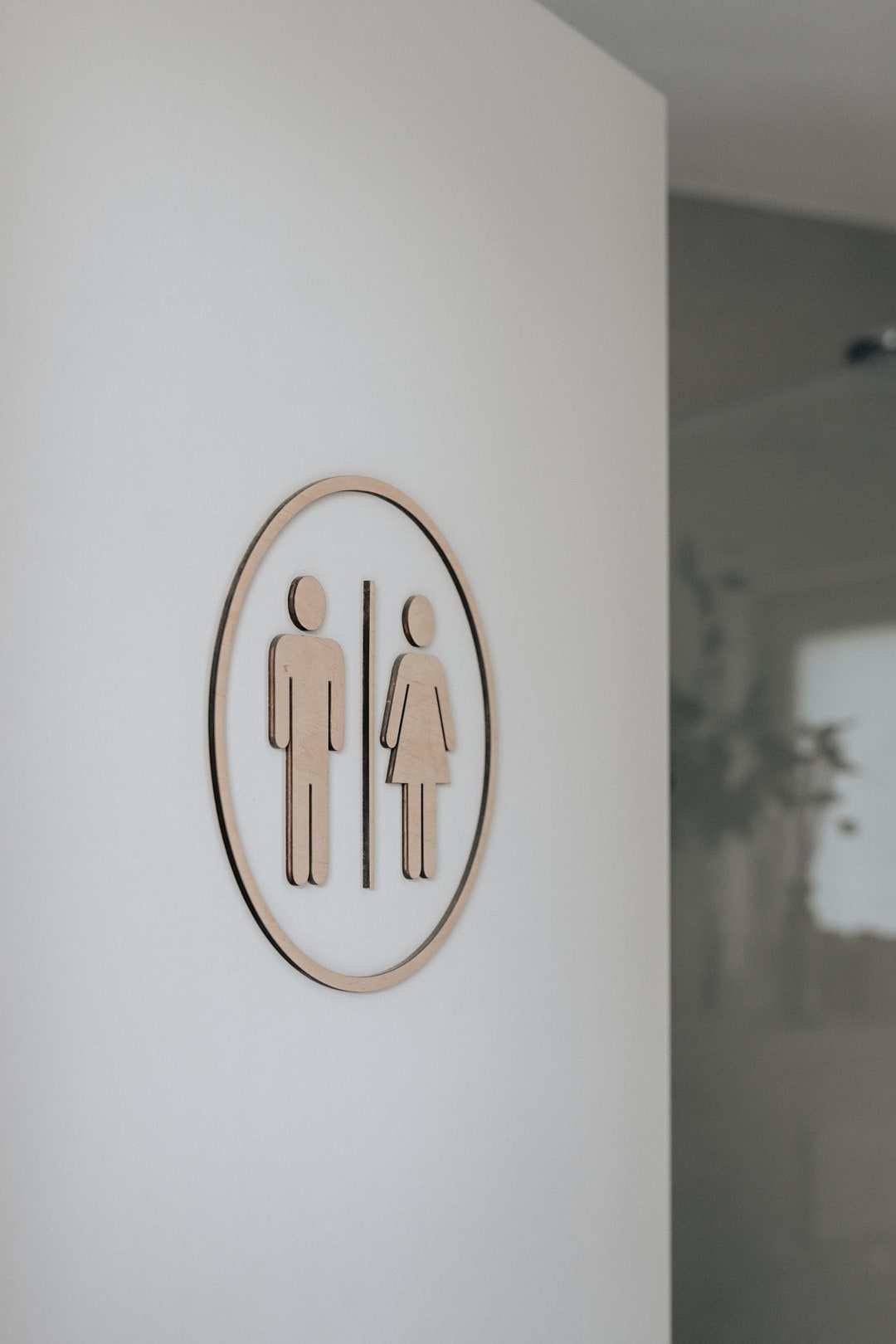 Wooden Toilet Sign | Self-adhesive | Toilet Sign | Guest Toilet | Door ...