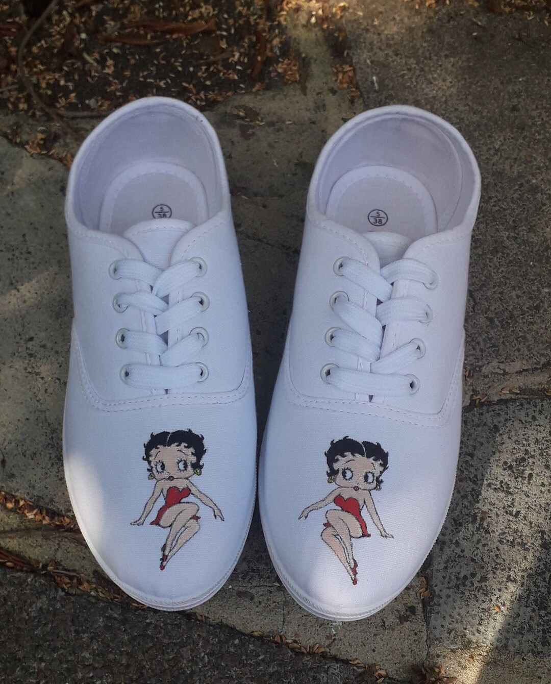 Betty Boop Hand Painted Summer Shoes/white Tennis Shoes/custom - Etsy