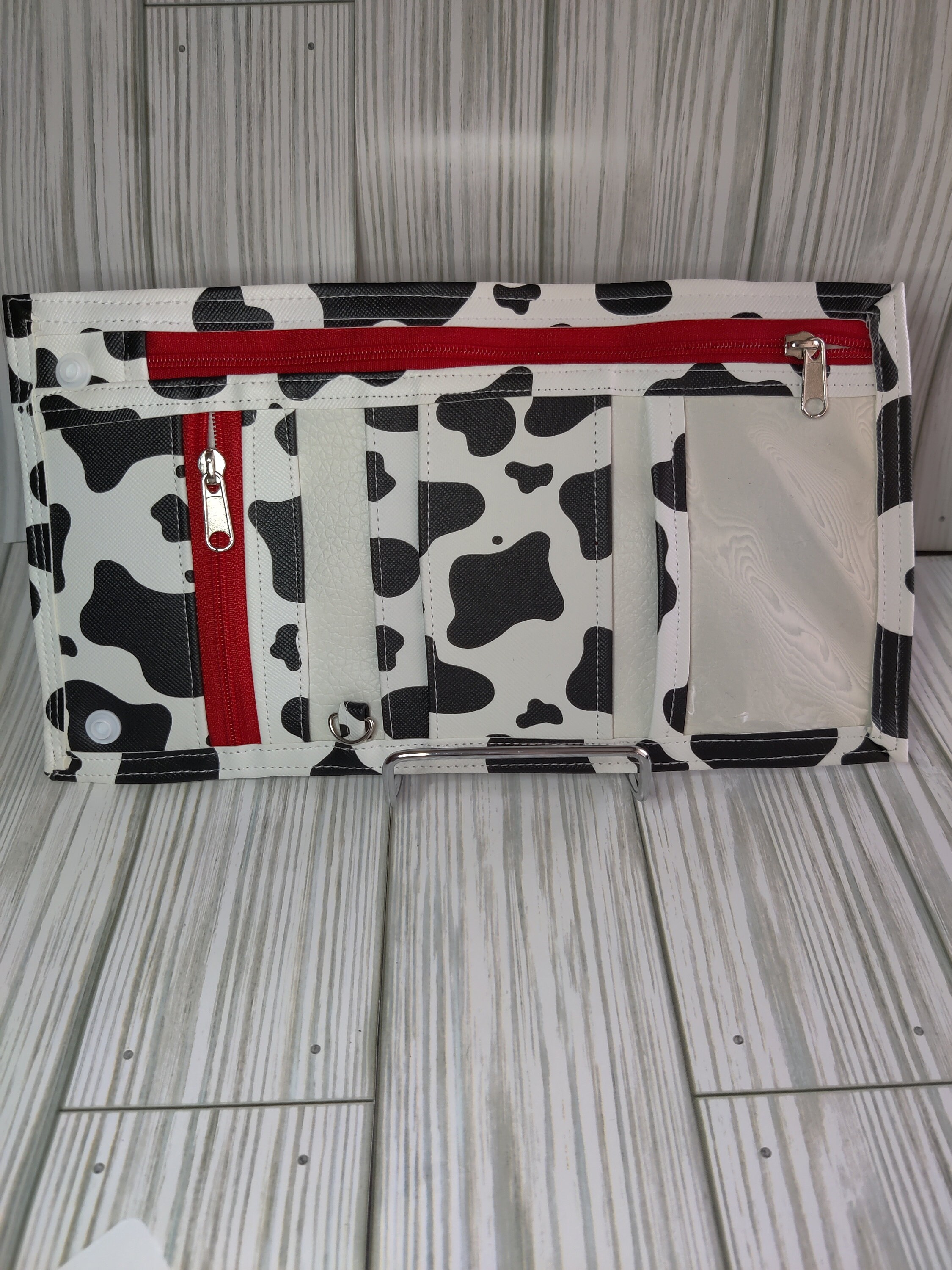 Cow Print Faux Leather Trifold Wallet Trifold Wallet Ladies - Etsy