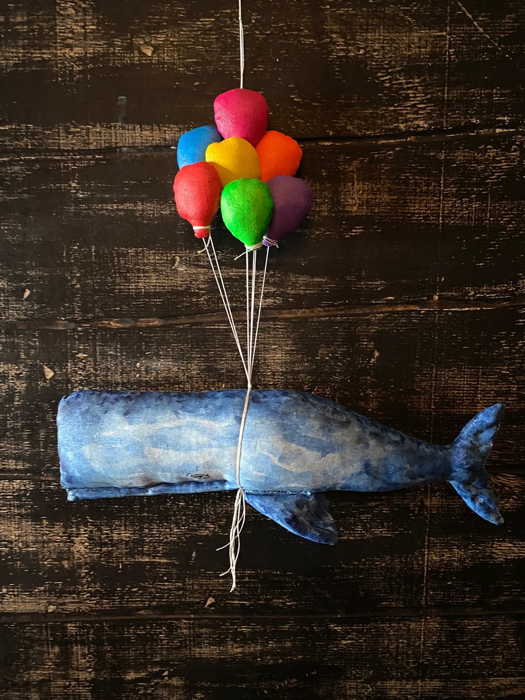 Blue Whale With Balloons - Etsy