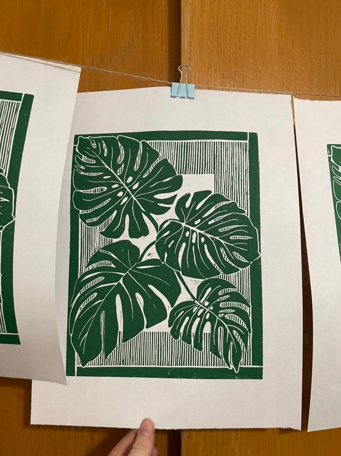 Monstera Leaves Linocut Print – 11x14” Original Linoleum Block Print ...
