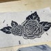 Roses Original Linocut Print Fine Art Small Linoleum Relief Block Print ...
