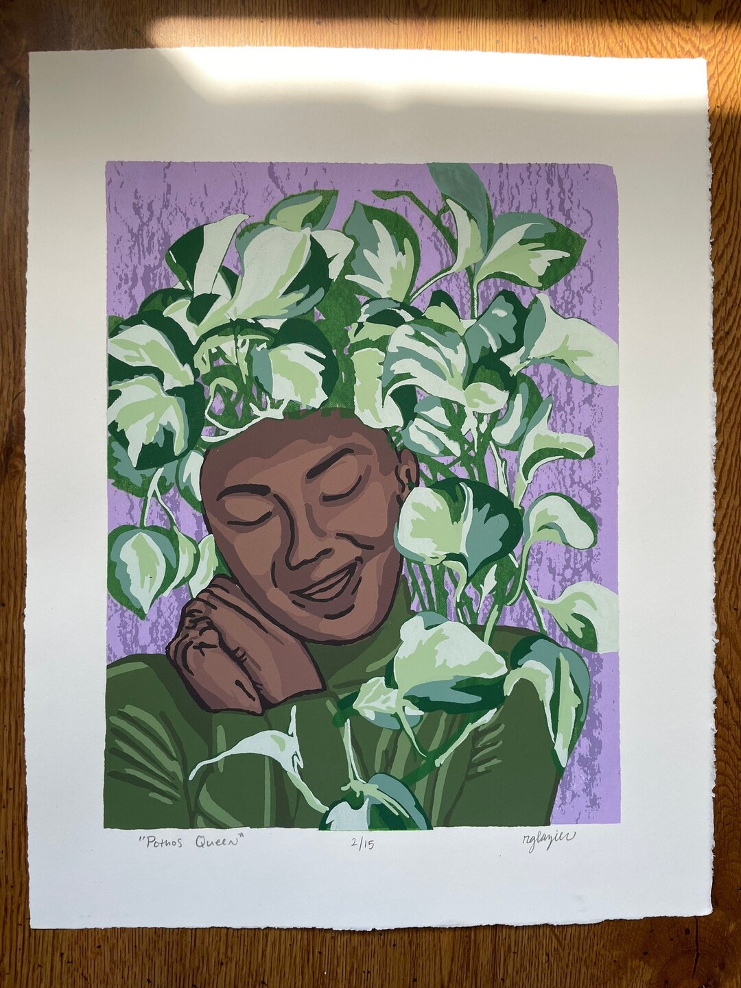 Pothos Queen, Original Limited Edition Screen Print by R. Glazier - Etsy