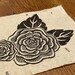 Roses Original Linocut Print Fine Art Small Linoleum Relief Block Print ...