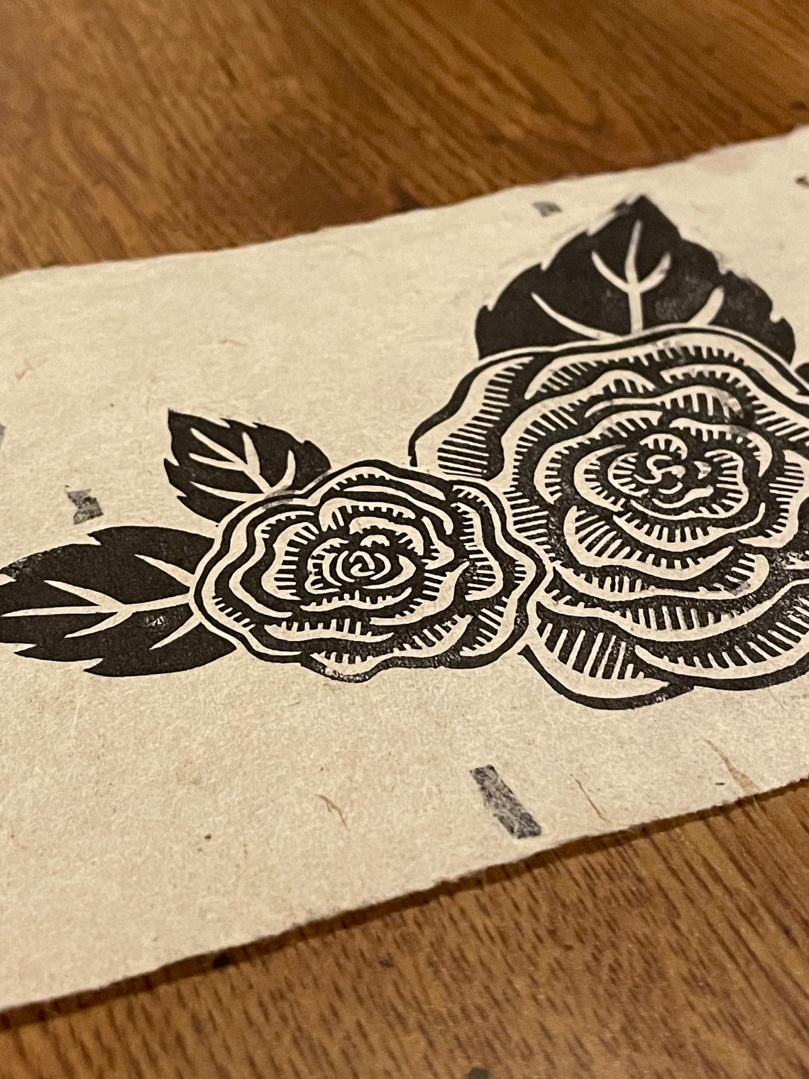 Roses Original Linocut Print Fine Art Small Linoleum Relief Block Print ...