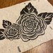 Roses Original Linocut Print Fine Art Small Linoleum Relief Block Print ...