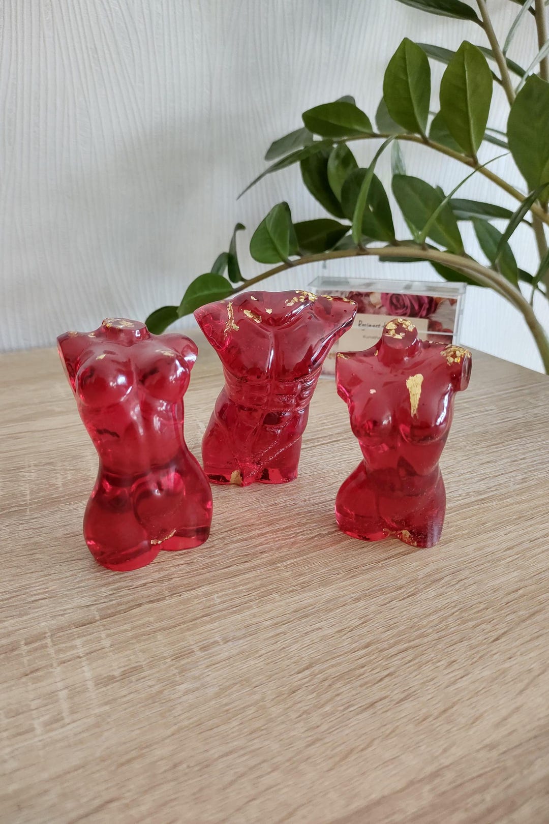 Male and Female Body Figure in Red Made of Epoxy Resin / Synthetic ...
