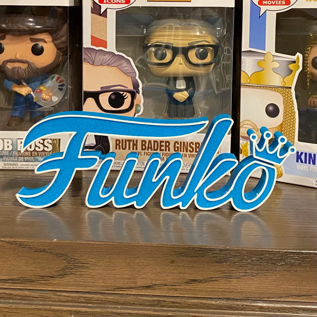 3D Printed Funko Logo Sign: Turquoise & White - Custom Color Available ...
