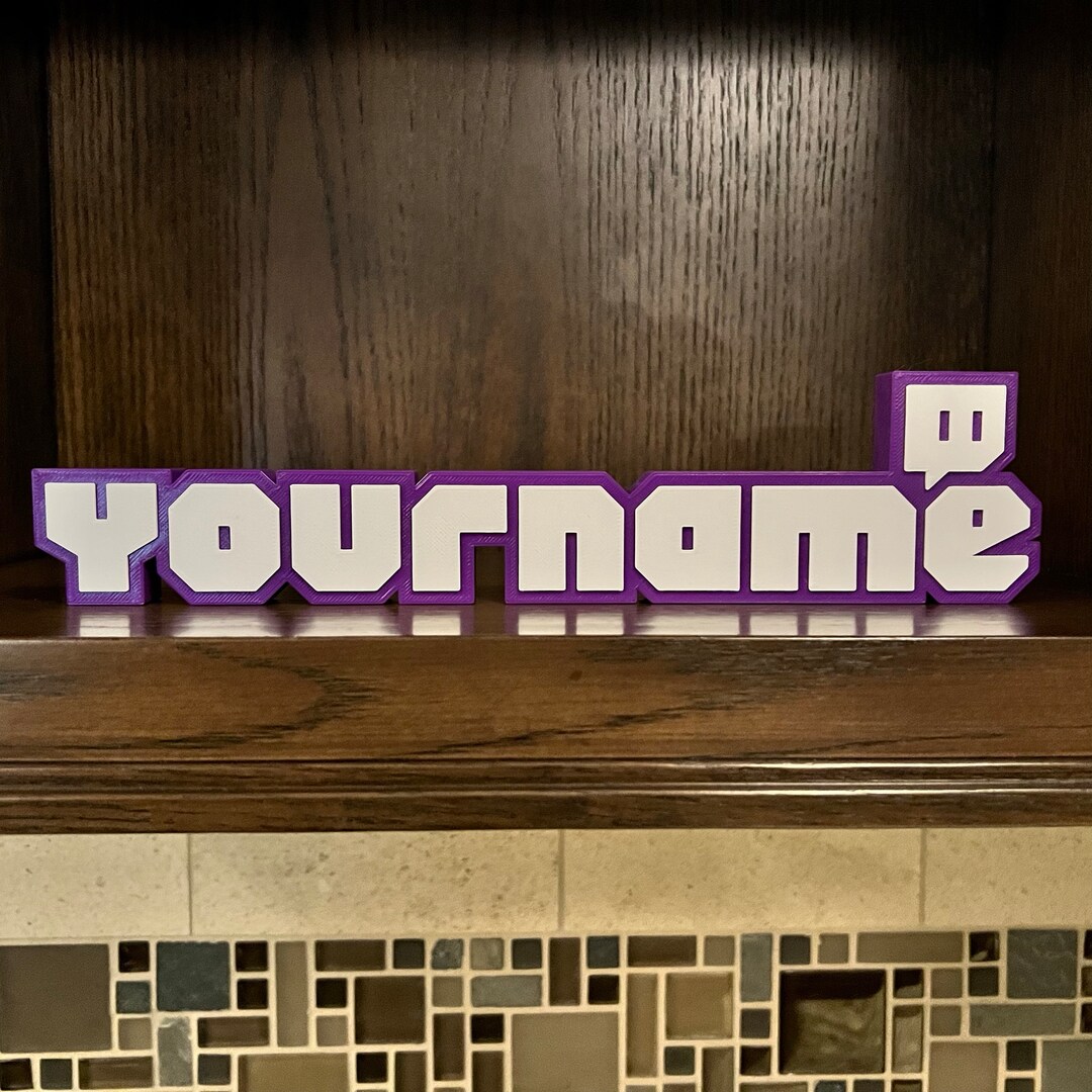 Twitch Style Personalized Name Plate. Authentic Font. Great Gift for ...