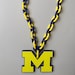 Michigan Block M Logo Oversized Chain - Maize and Blue - 3D Printed ...