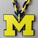 Michigan Block M Logo Oversized Chain - Maize and Blue - 3D Printed ...