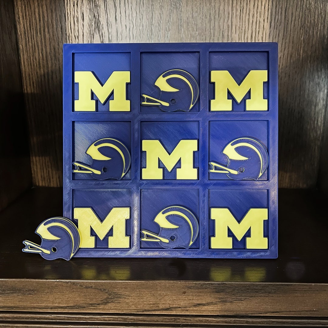 University of Michigan Themed. Block M and Winged Football Helmet ...