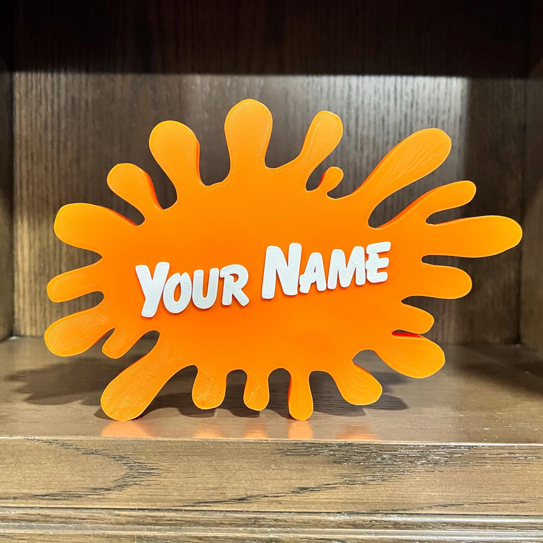 Personalized Nickelodeon Splat Logo: 3D Printed Shelf or Wall Decor - Etsy