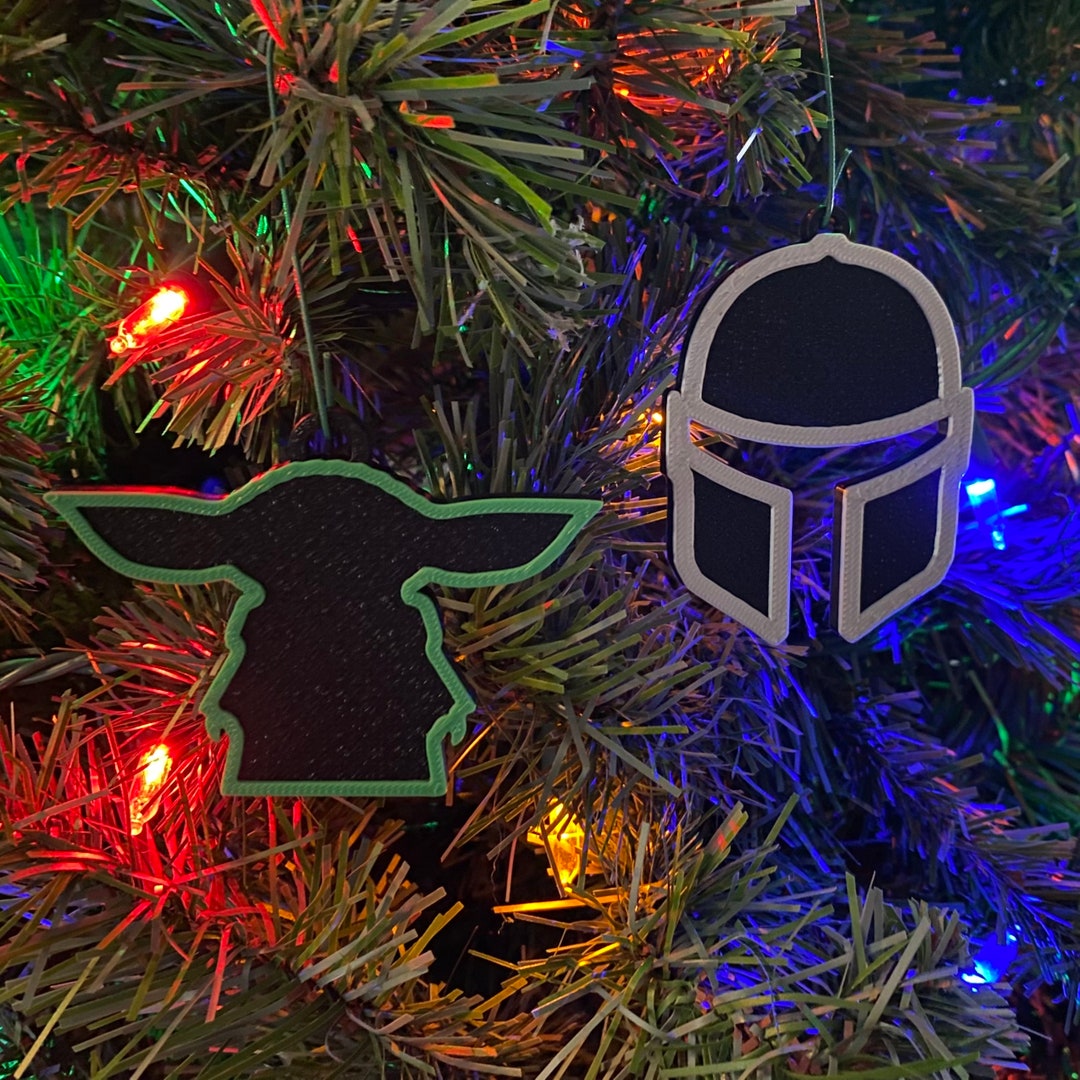 Mandalorian Christmas Tree Holiday Ornaments. 2 Styles - High Quality ...