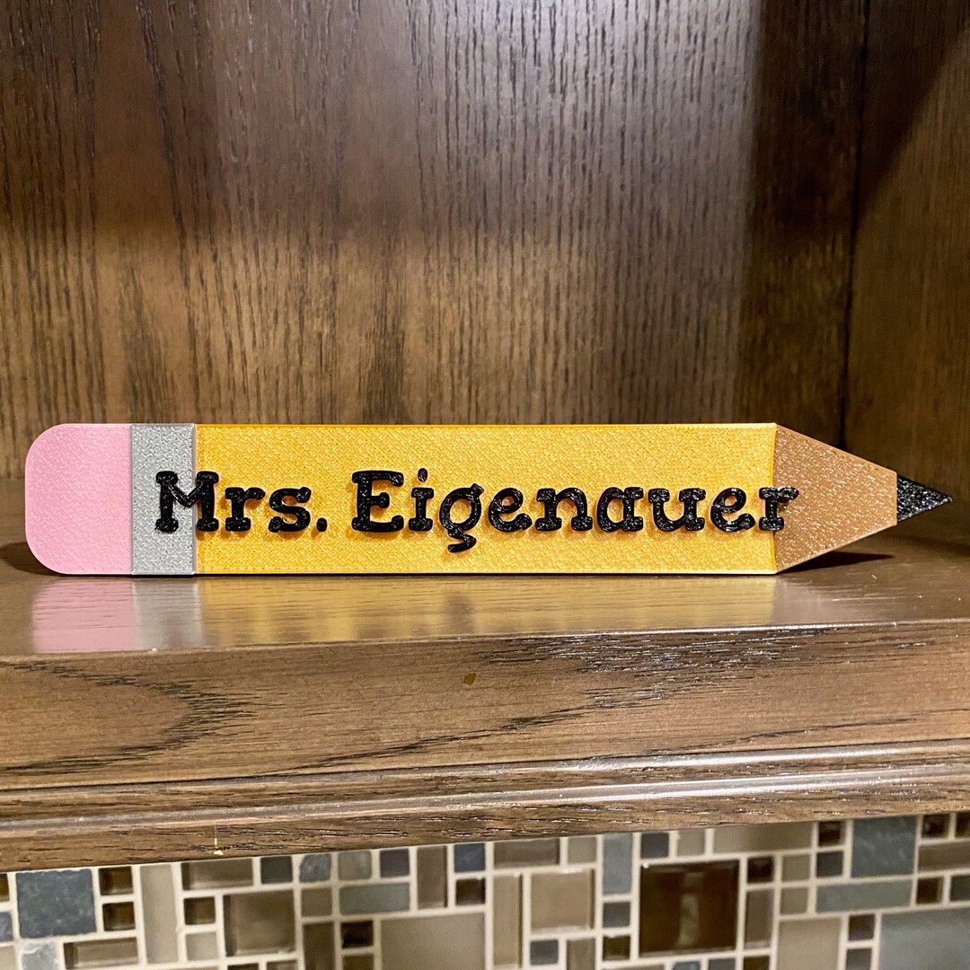 Personalized Teacher Pencil Name Plate: Magnetic Desk Decor - Etsy