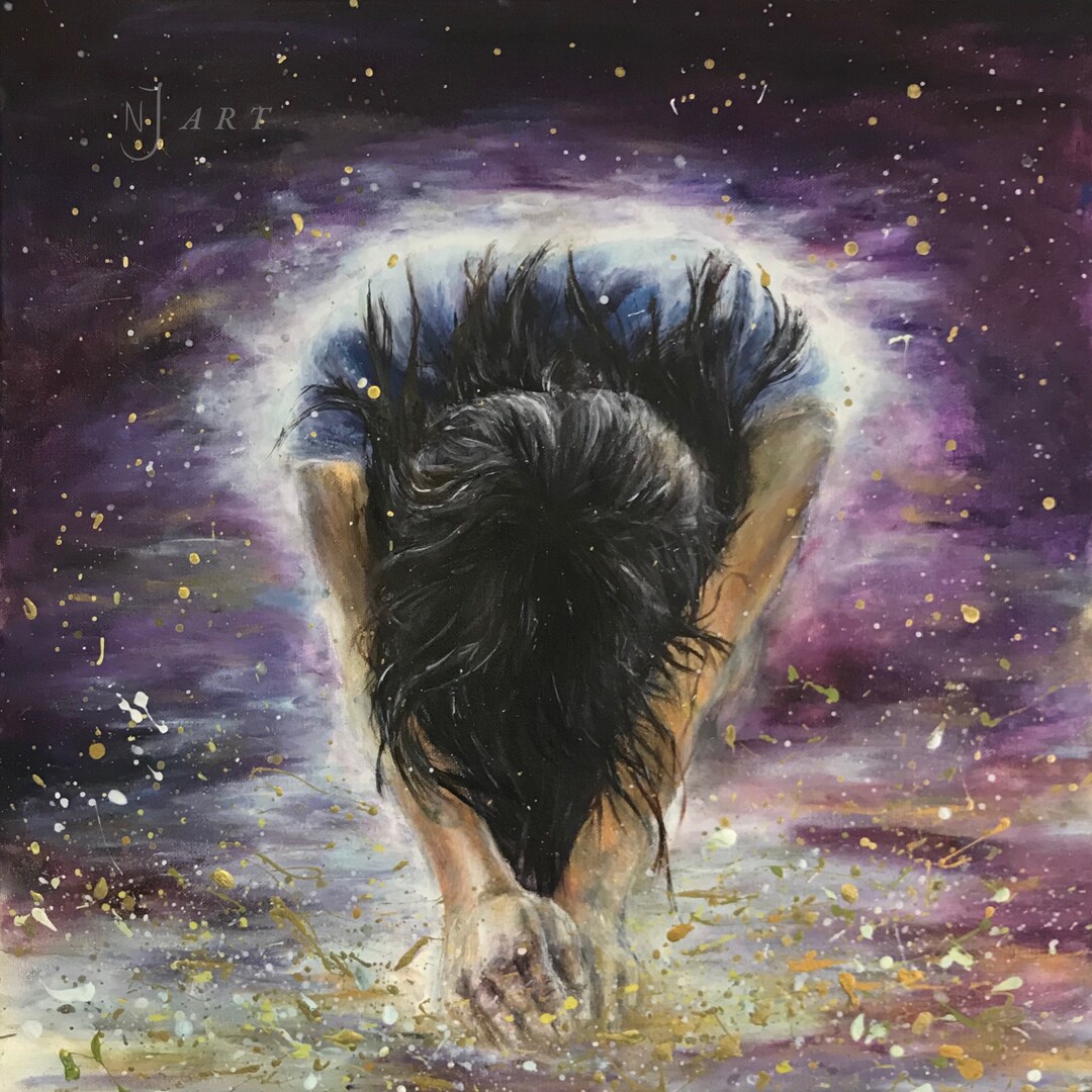 Mary, at Jesus' Feet - Acrylic Painting Print - Etsy