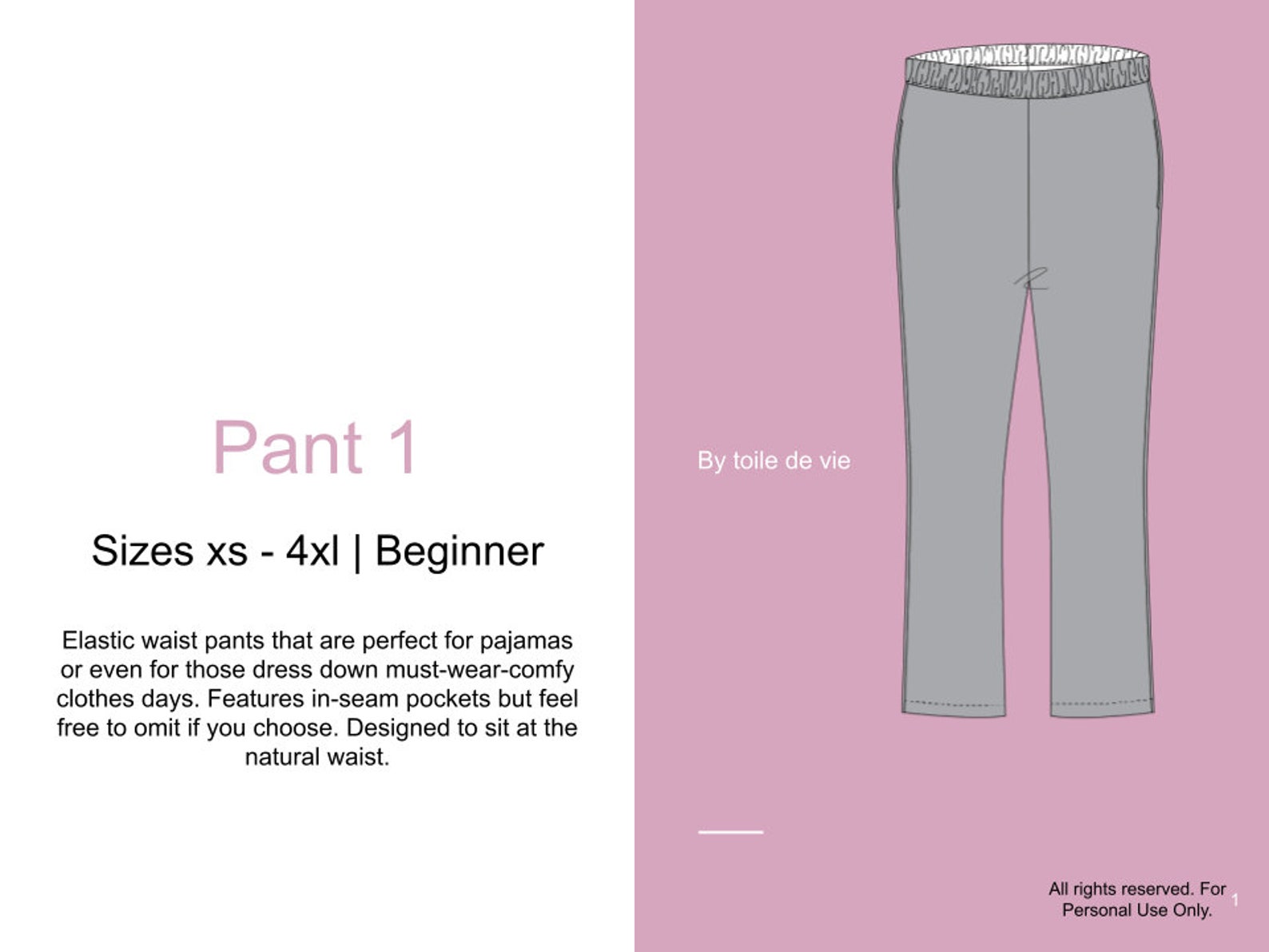 Pajama Pant Sewing Pattern | PDF Sewing Pattern and Instructions for ...