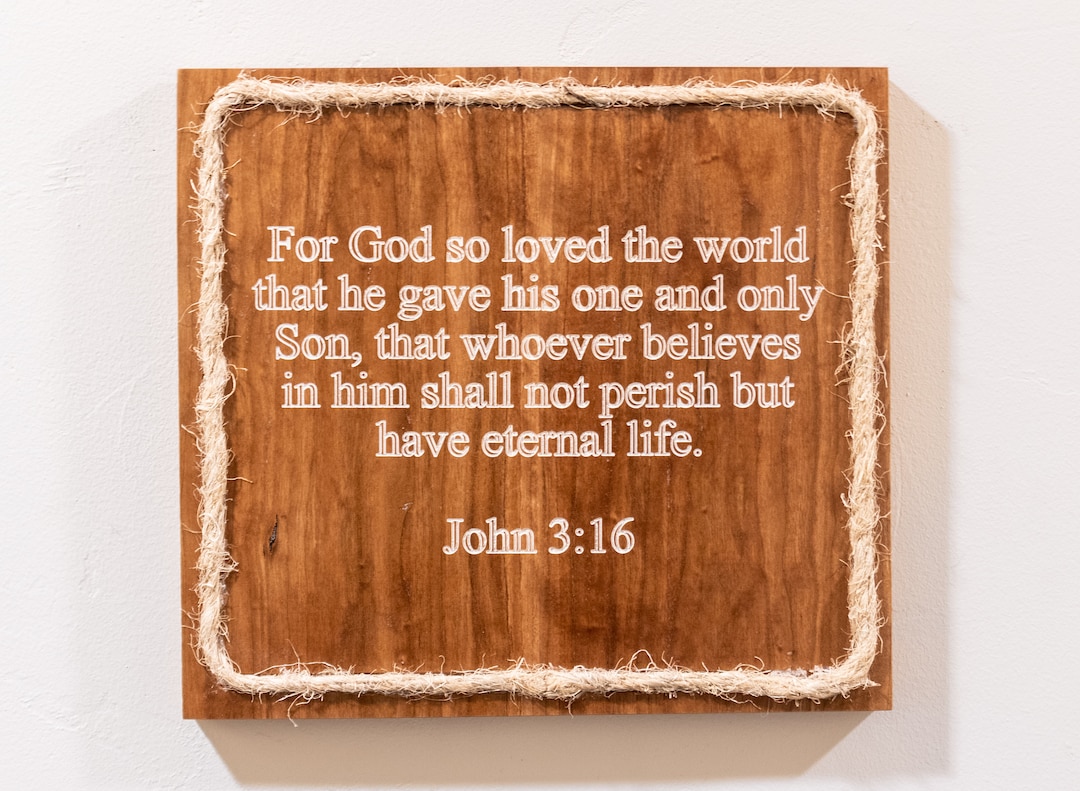 Bible Verse Wall Decor, Engraved Wood Sign, Christian Wall Art ...