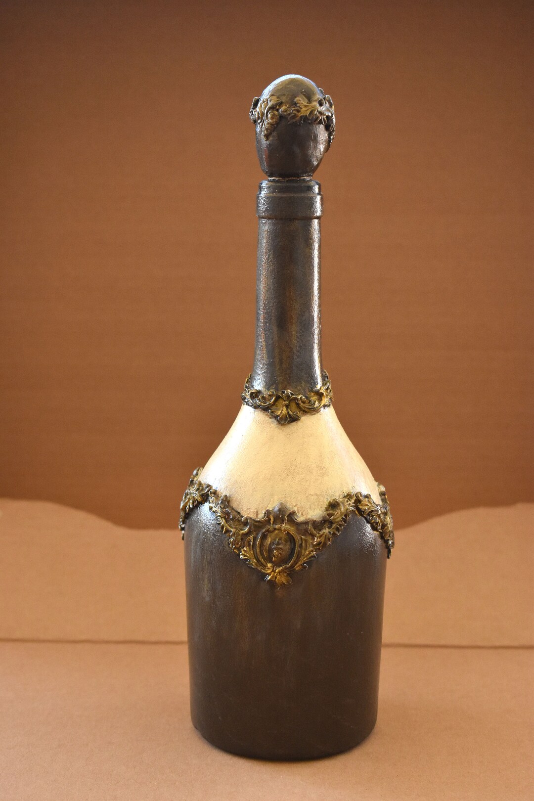 Handcrafted Ornament Bottle Real Size. Vintage Look. Elegant Style ...