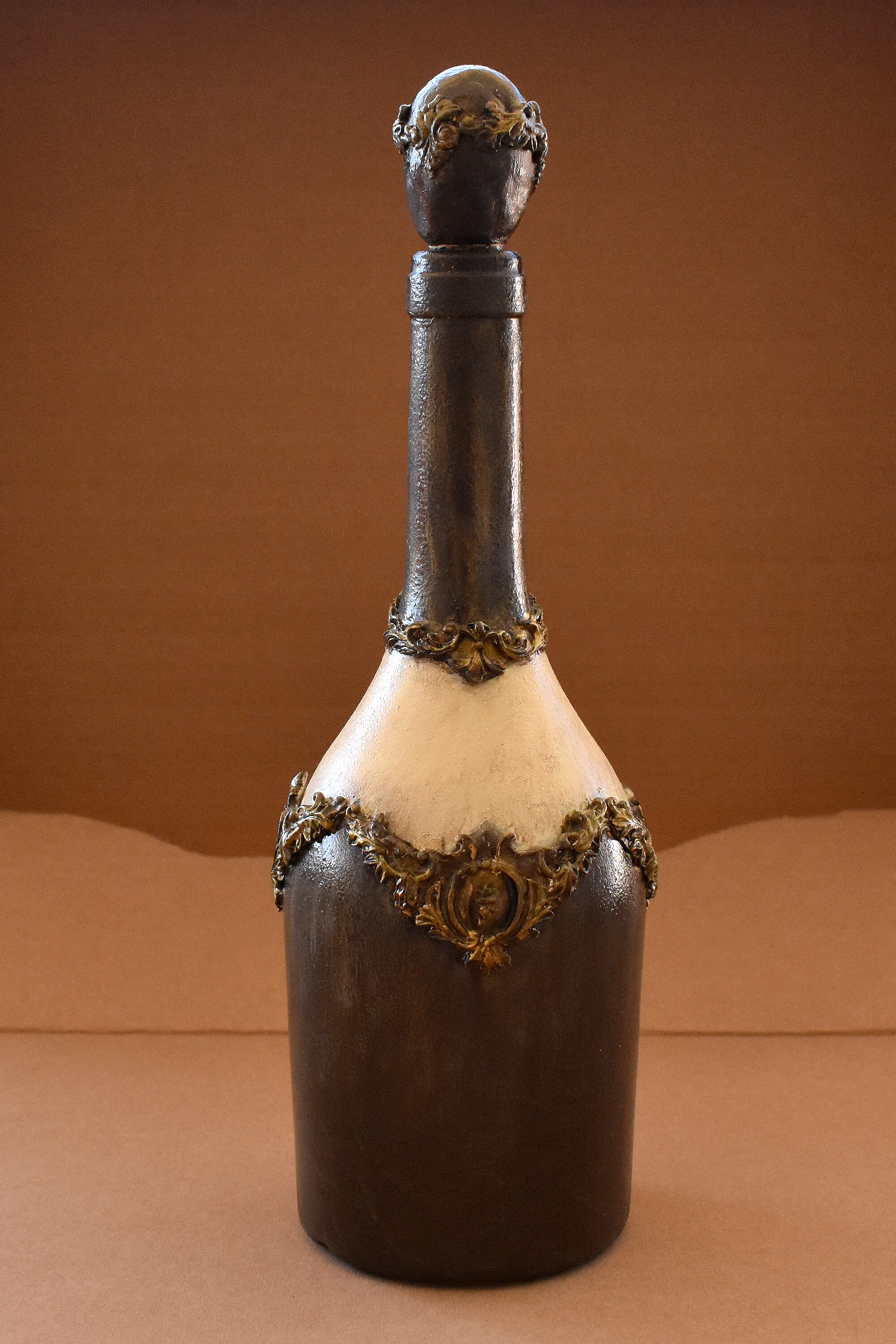 Handcrafted Ornament Bottle Real Size. Vintage Look. Elegant Style ...