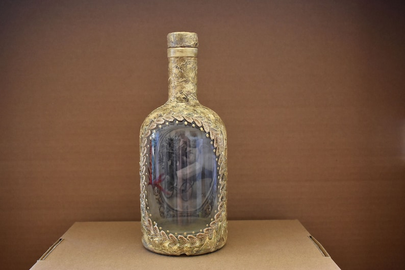 Handcrafted Ornament Bottle Real Size. Vintage Look. Elegant Style ...