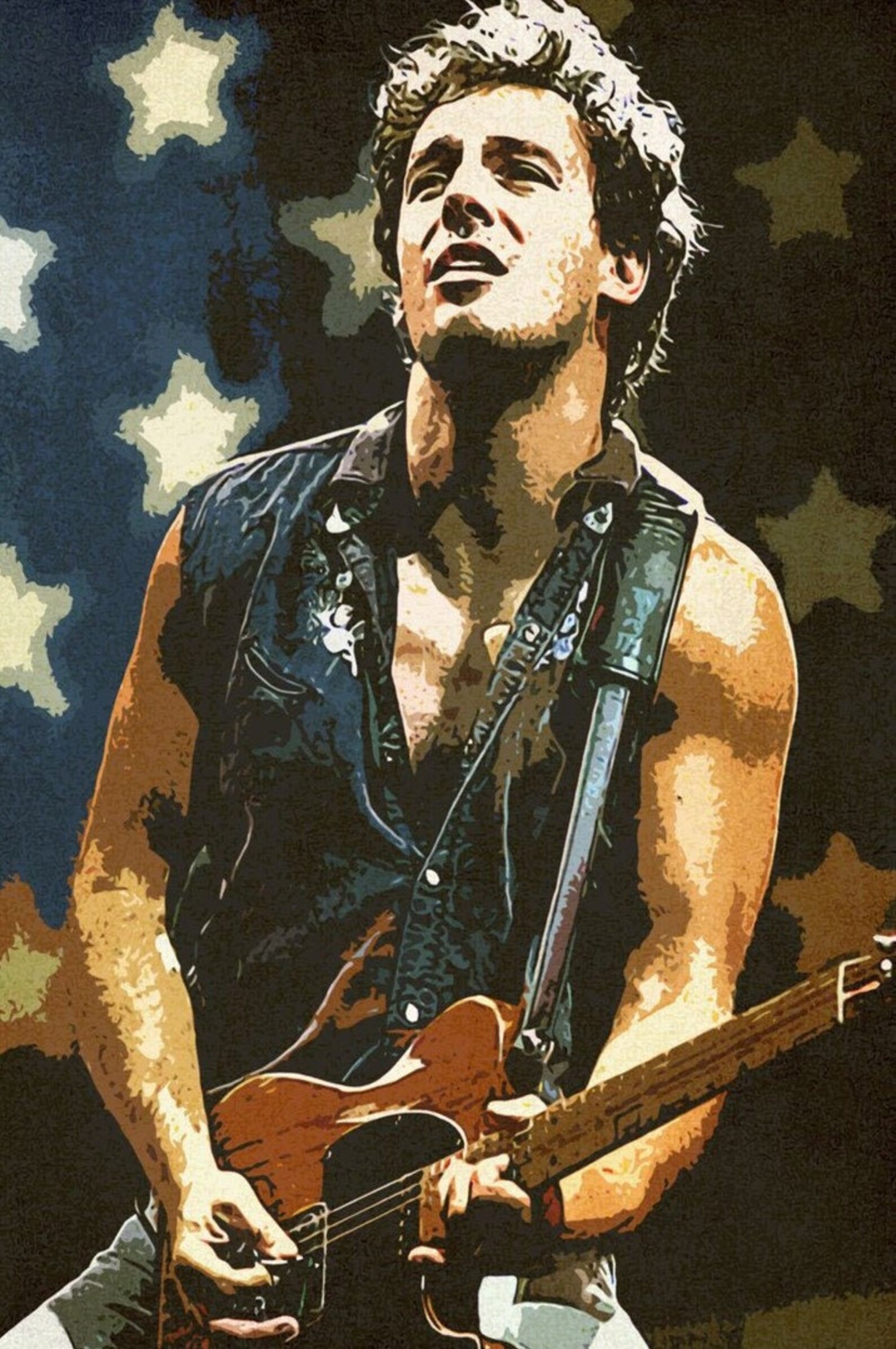 Bruce Springsteen Poster Unframes Wall Art Prints Art | Etsy