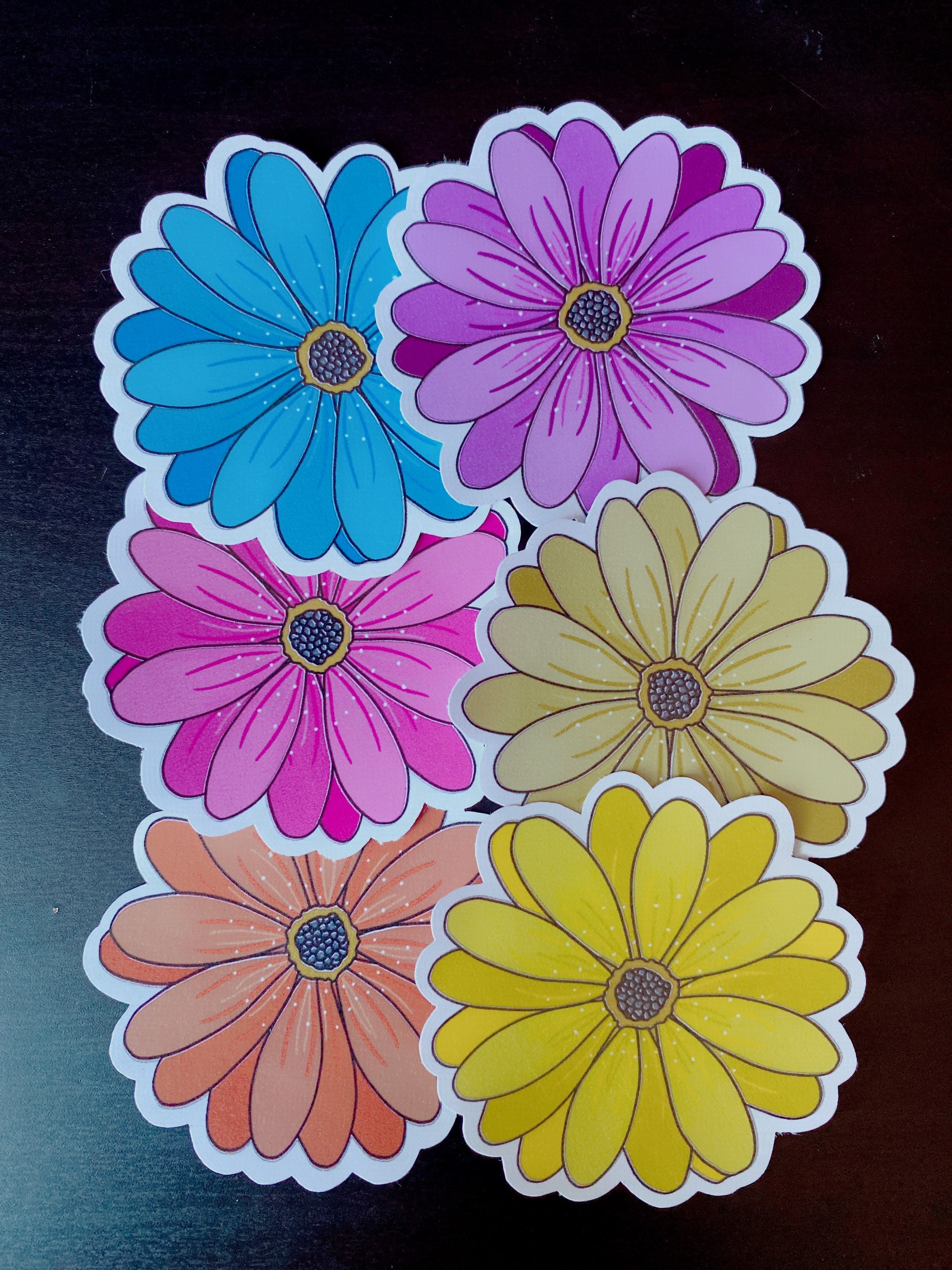 Flower Stickers Colorful Flowers - Etsy